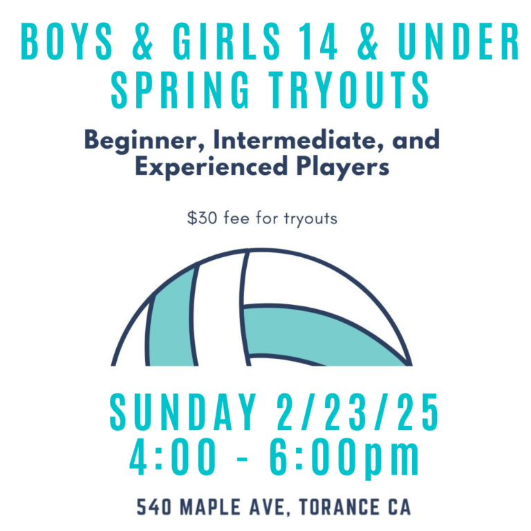 Girls 14 & Under Tryouts – Beach Cities Volleyball